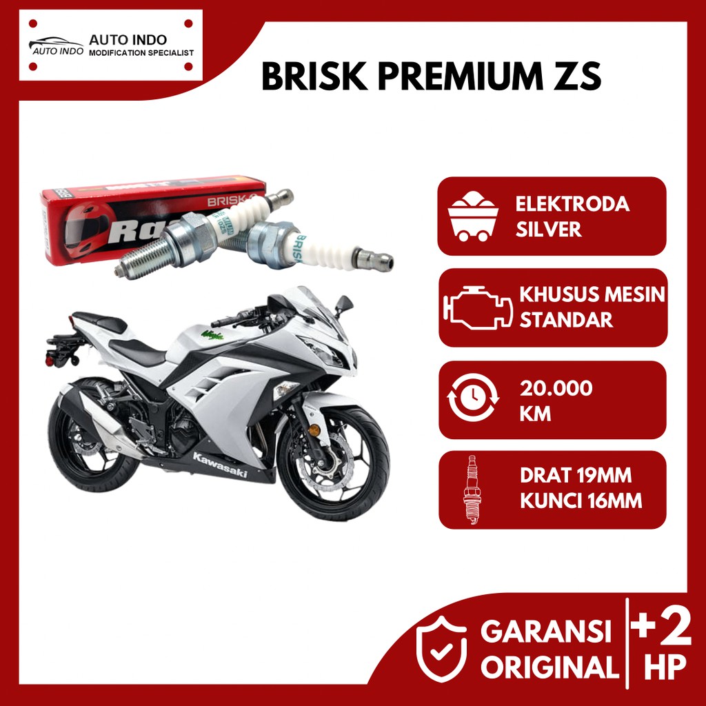 Jual Busi Motor Racing Kawasaki Ninja 250 Busi Brisk Premium ZS AR10ZS ...