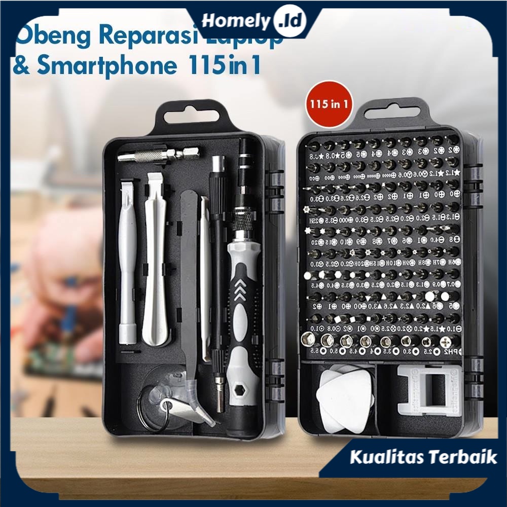 Jual Obeng Full Set 115 in 1 Multifungsi Alat Reparasi Smartphone Laptop Bongkar HP Service Set ...