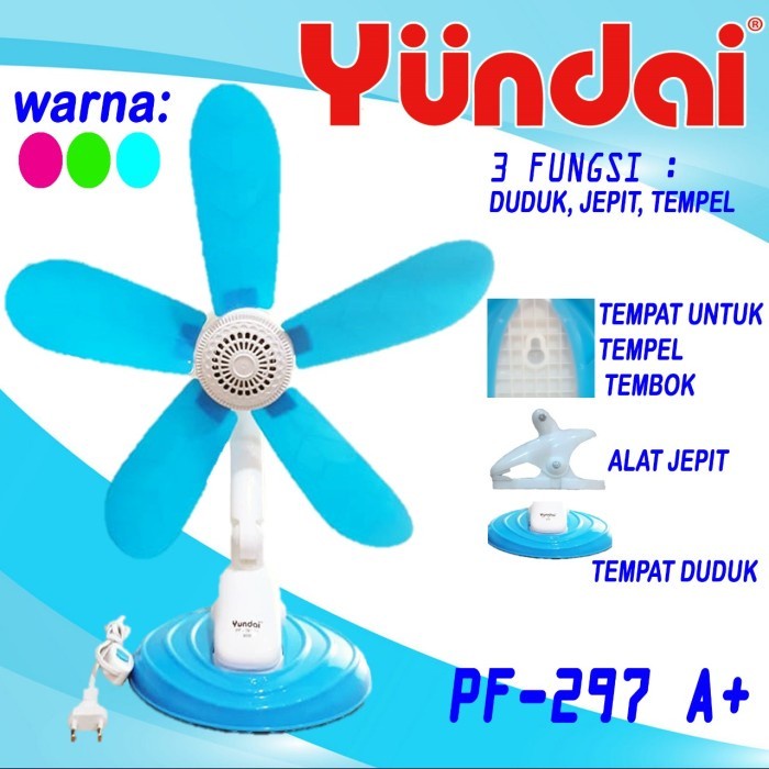 Jual KIPAS ANGIN JEPIT 3 FUNGSI / CLIP FAN YUNDAI 3 IN 1 - 20 WATT PF 297 A+ SNI | Shopee Indonesia