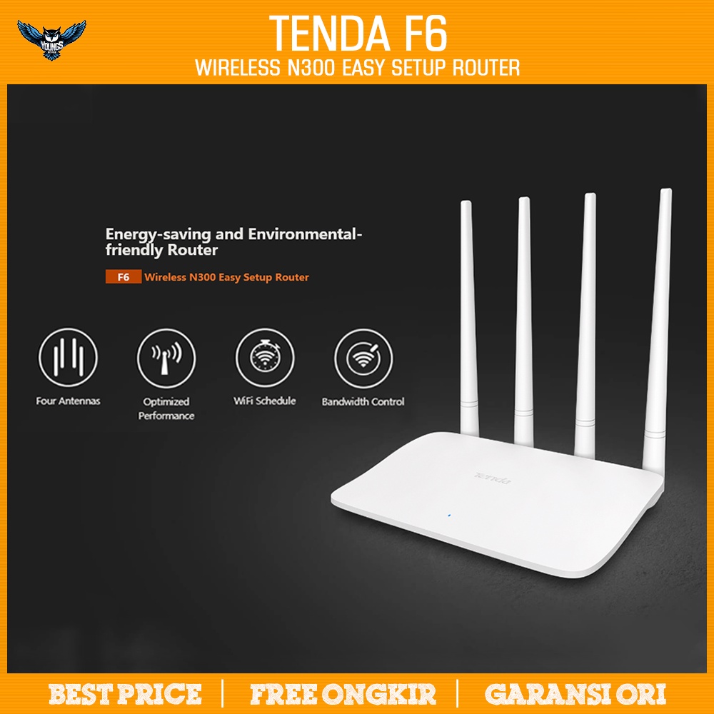 Jual TENDA F6 WIRELESS N300 EASY SETUP ROUTER | Shopee Indonesia