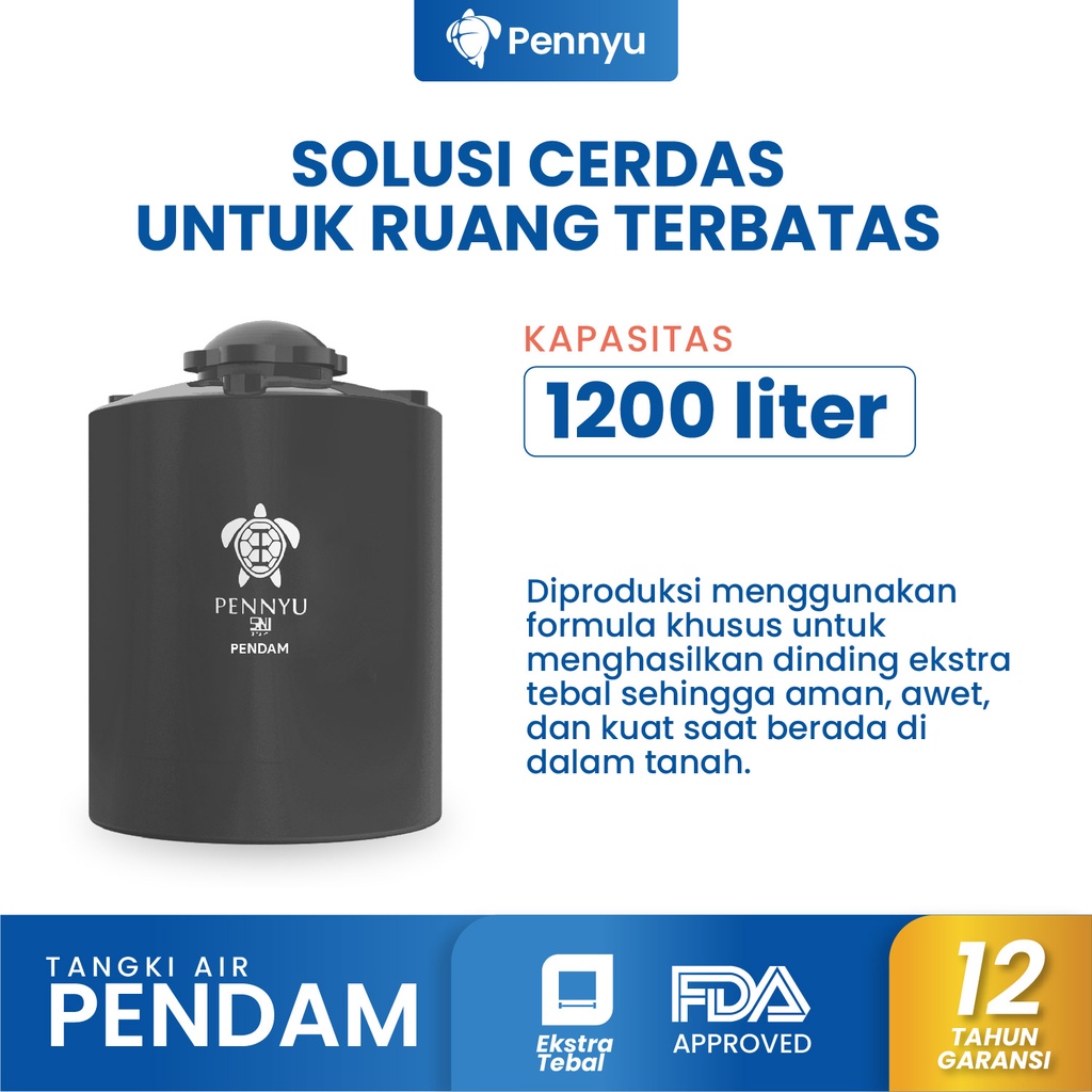 Jual PENNYU Tandon / Tangki / Toren Air PENDAM Series Kapasitas 1200 ...