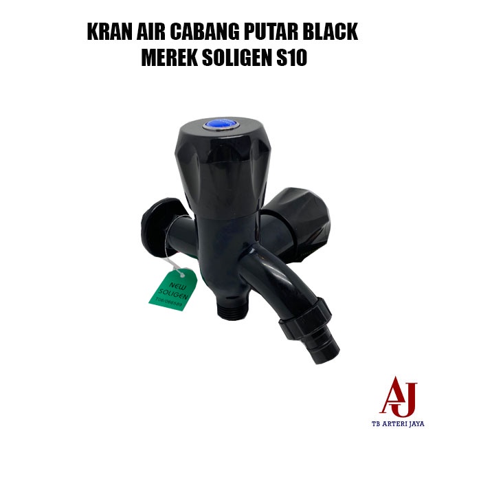 Jual Kran Cabang PVC Shower New Soligen Keran Double Plastik Hitam ...