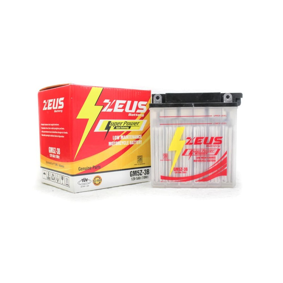 Jual Aki Motor Basah Zeus GM5Z-3B KIT (Honda Supra, Yamaha Mio, Jupiter ...