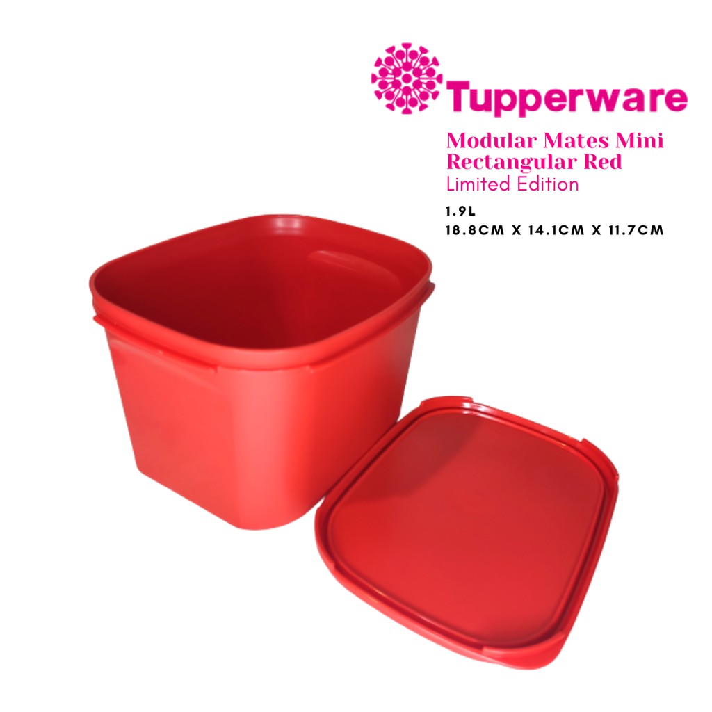 Jual MODULAR MATES MINI RECTANGULAR RED LIMITED EDITION TUPPERWARE MADE ...