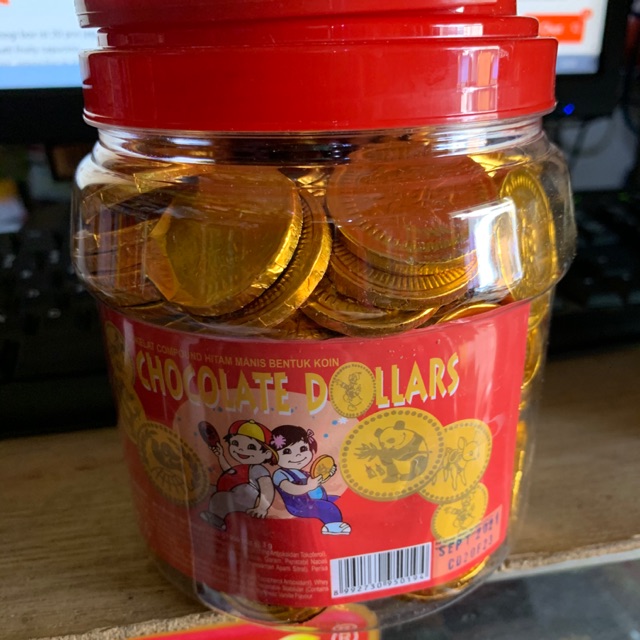 Jual Coklat koin emas gold pusan isi 200 pcs 600gr chocolate dollars ...