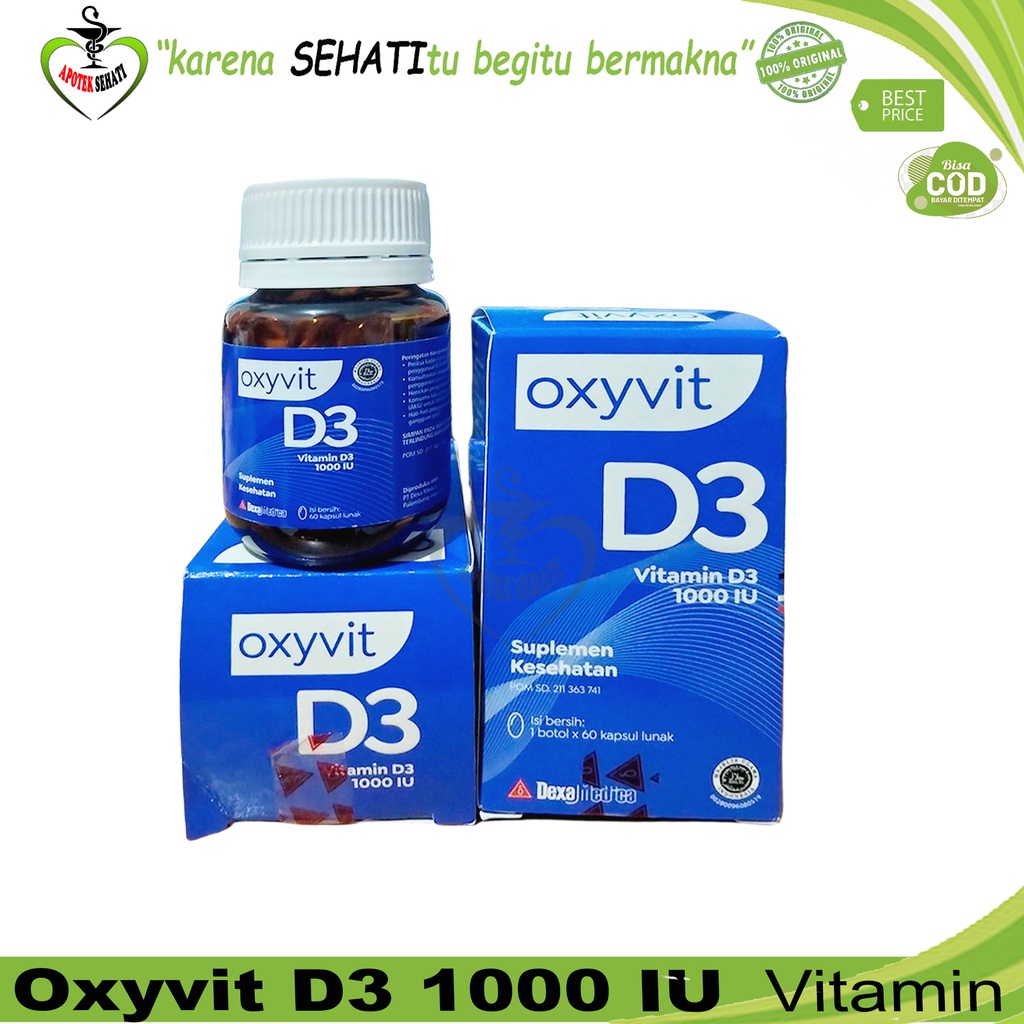 Jual Vitamin D3 Oxyvit 1000iu Dexa Medica 60kap | Shopee Indonesia