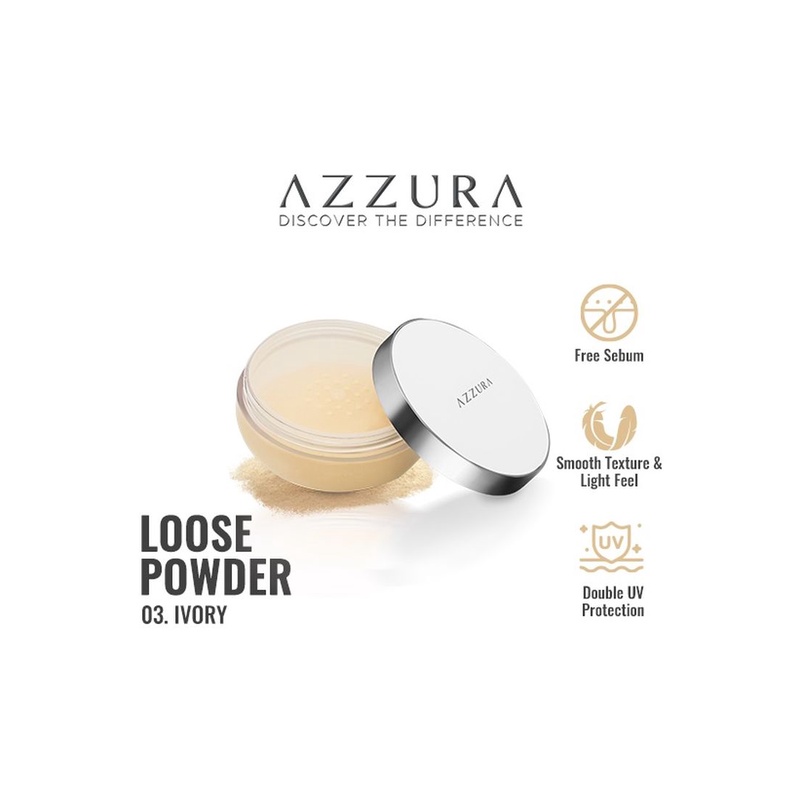 Jual AZZURA Loose Powder Fresh Look With Amazonian Clay & HA Double UV ...