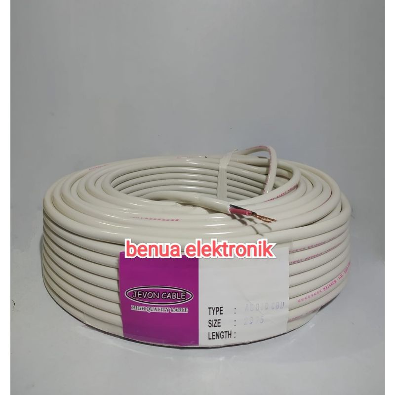 Jual Promo Kabel Listrik 2x0.75 PER ROL Serabut Putih JEVON HYO 50 Yard ...