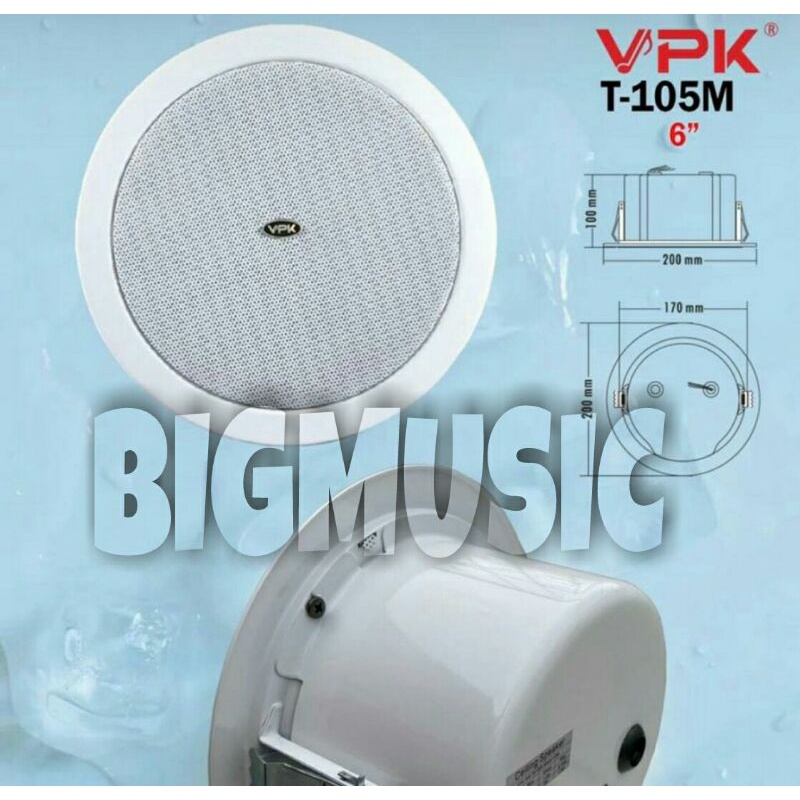 Jual Speaker Ceiling VPK T 105M Original 6 inch Speaker Plafon VPK T105 M | Shopee Indonesia