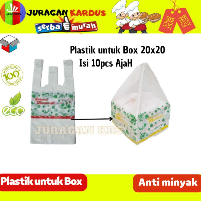 Jual PLASTIK BOX NASI KOTAK/KANTUNG KRESEK/PLASTIK 20x20/PLASTIK ...