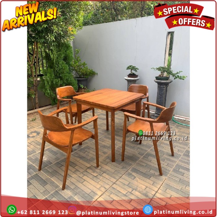 Jual Meja Makan Minimalis Kayu jati 4 Kursi, Meja Makan Cafe 4 Kursi, Kursi Platinumliving ...