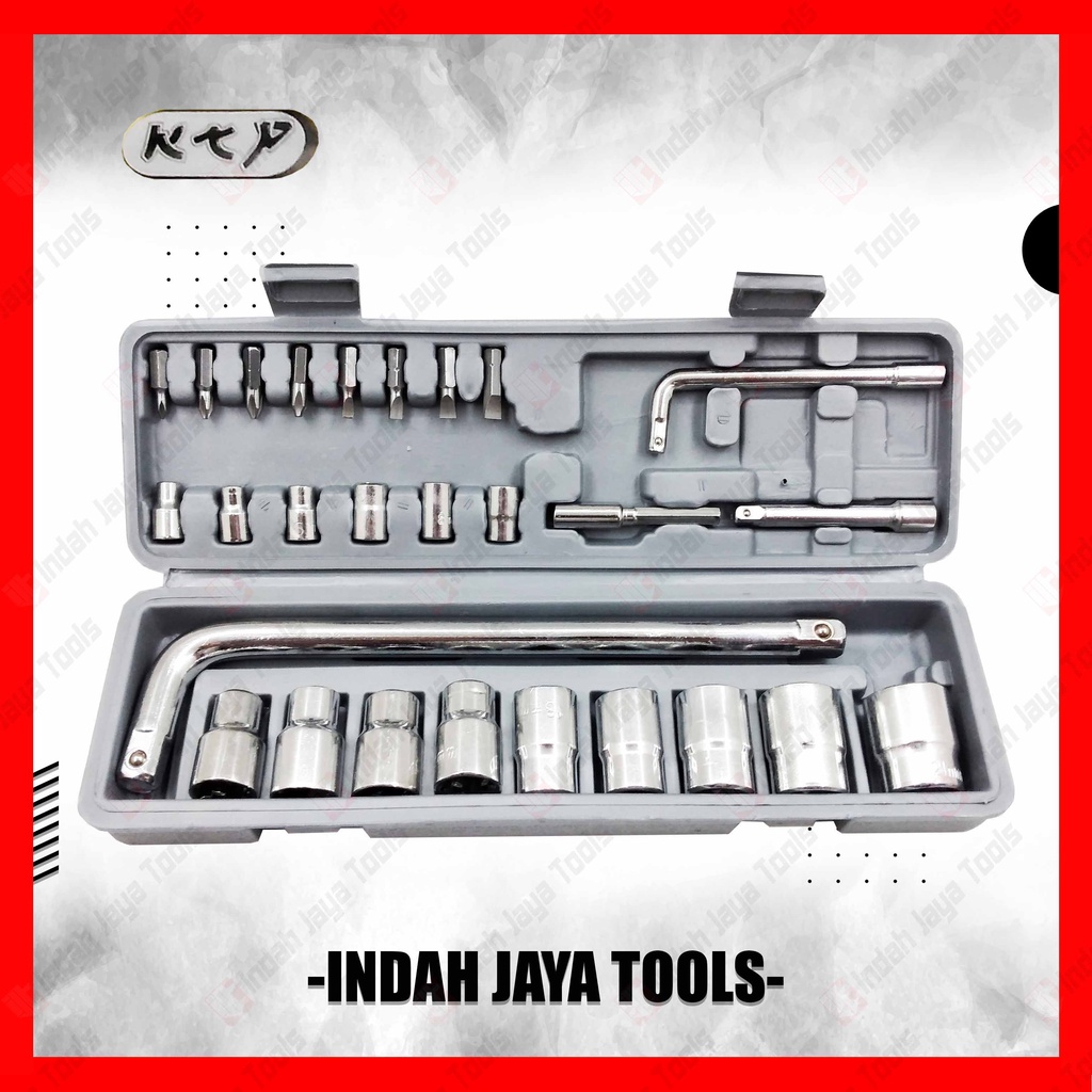 Jual KTP Kunci Sok Set 27 PCS - Mata Sock Shock Motor Socket Tool Kit ...