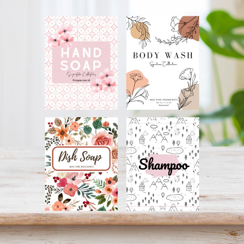 Jual Sticker Label Sabun Shampoo Dish Soap Hand Soap Aesthetic Nordic ...