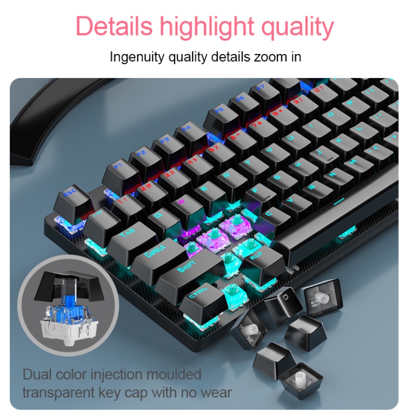 Jual Keyboard Gaming Mechanical KOMIC KG-MK288 -New LED | Shopee Indonesia