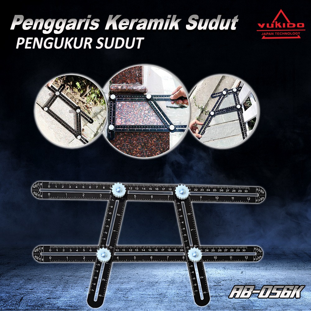 Jual YUKIDO Penggaris Lipat 6 Sudut Siku Pola Multifungsi Template Alat ...