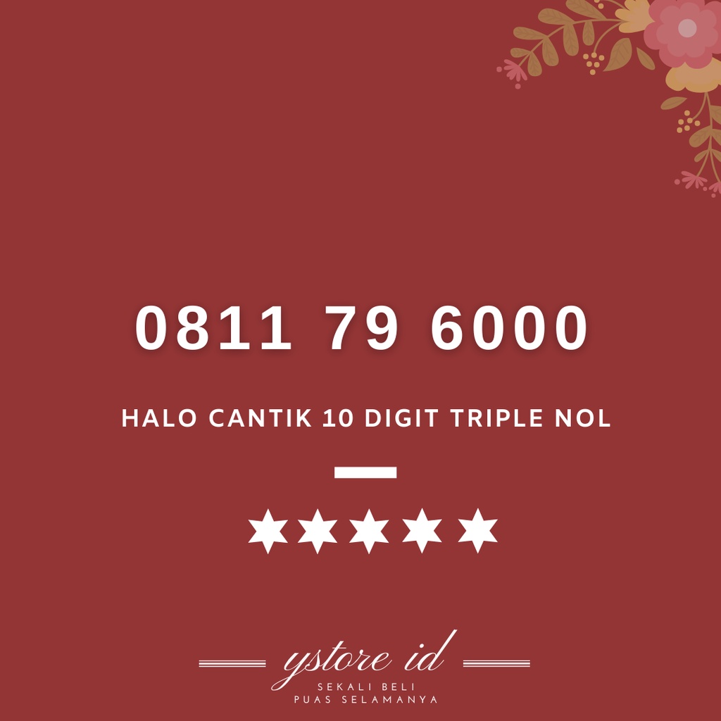 Jual NOMOR CANTIK HALO 10 DIGIT TRIPLE 000 KARTU PERDANA TELKOMSEL ...