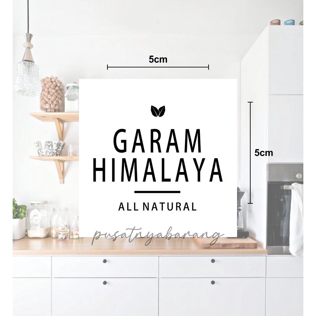 Jual Stiker Label Bumbu WATERPROOF Ready ALL NATURAL HITAM 5X5CM ( TIPE ...