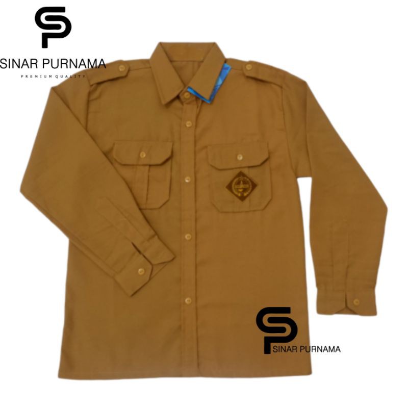Jual Kemeja Seragam Pramuka Lengan Panjang Pramuka Penggalang Panjang Saku Dua PDL PDH Baju ...