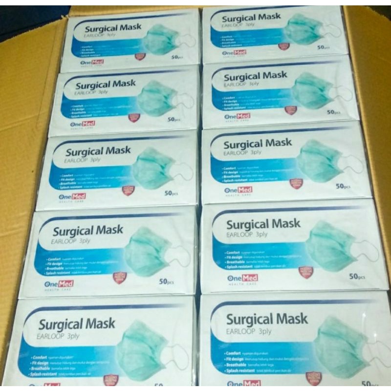 Jual Surgical Mask Earloop Onemed Masker medis 3ply | Shopee Indonesia