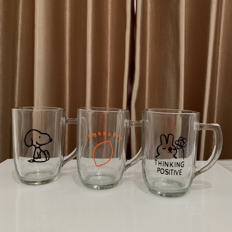 Jual Gelas Korea Aesthetic | Gelas Kaca | Gelas Motif | Gelas Karakter ...