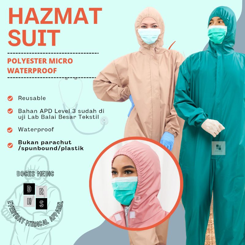 Jual APD Hazmat / Hazmat Suit / Baju Hazmat / Baju APD DOCHS MEDIC ...