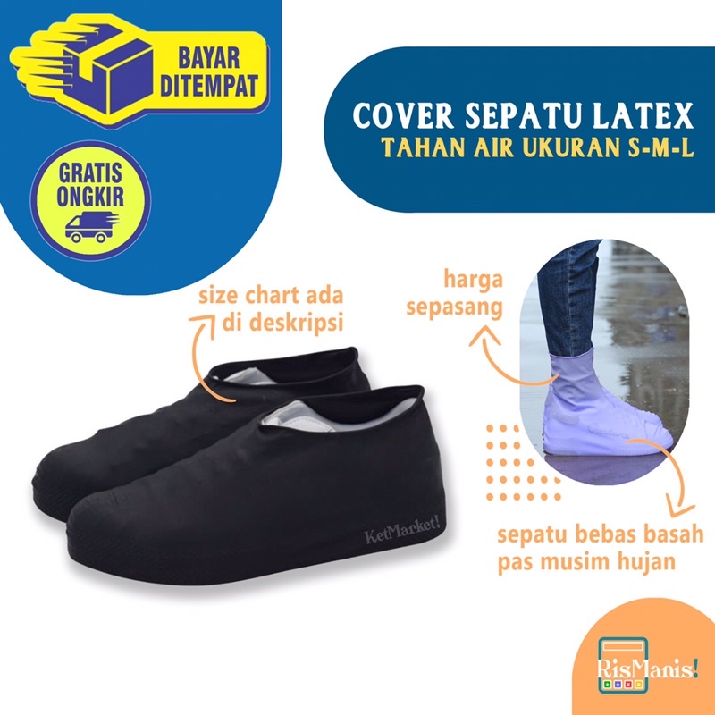 Jual LATEX SHOES COVER - Pelindung Pembungkus Sepatu Latex Silikon Anti ...