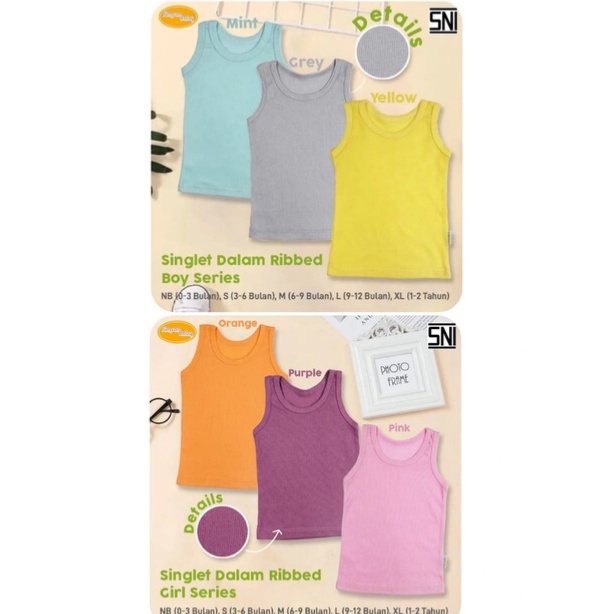 Jual Simson Singlet Dalam Ribbed Garis Girl / Boy | Shopee Indonesia