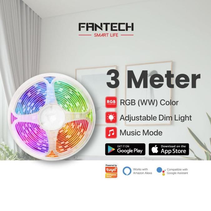 Jual FANTECH Smart Life Lampu LED Strip Light 3 Meter WiFi RGBWW ...