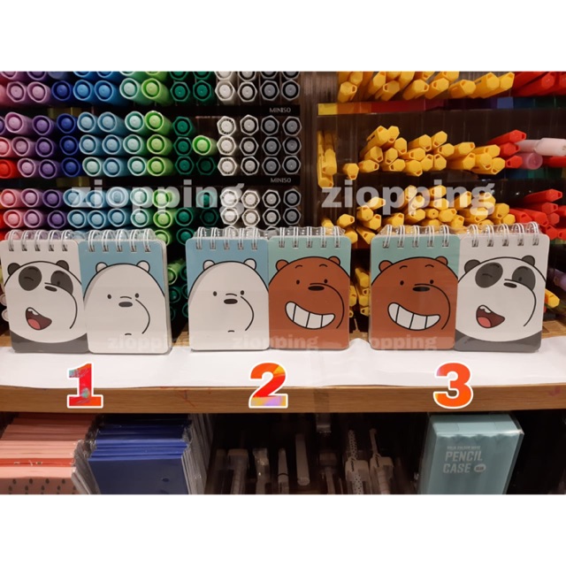 Jual MINISO WE BARE BEARS / WBB - Small Wirebound Book / Memo Book ...