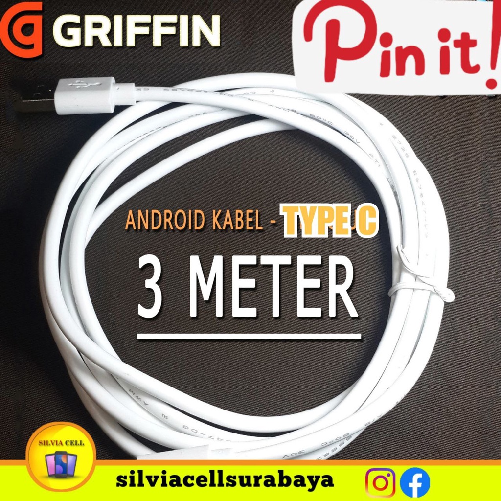 Jual Griffin Kabel Data Universal 3 Meter Cable Usb Charger Hp Fast ...