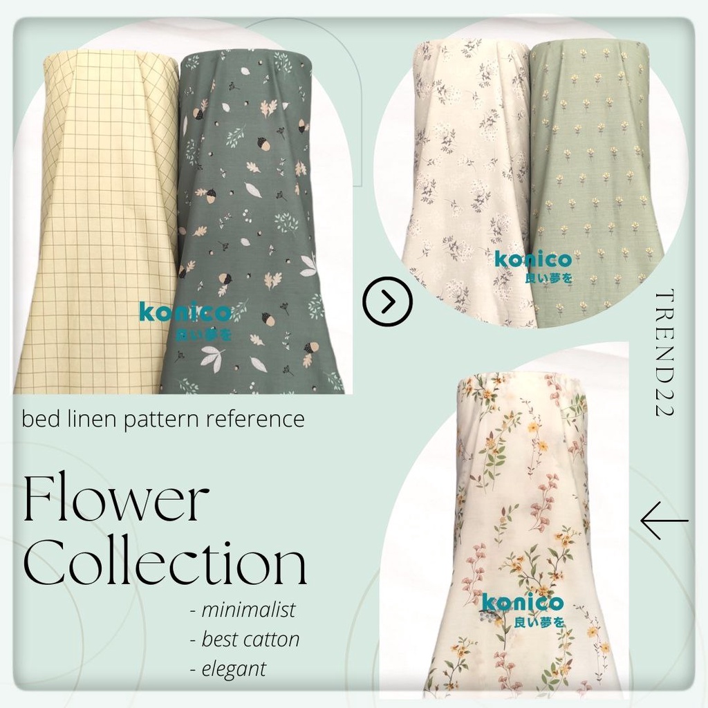 Jual KONICO kain Katun sprei Meteran Motif BUNGA GABRIELLA Tabur STAR Esra GROW Catra ELBHE ...