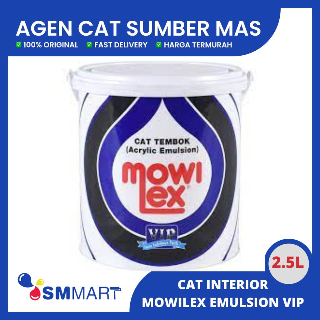 Jual MOWILEX EMULSION VIP E1000 CAT TEMBOK INTERIOR 2,5 LITER /GALON ...