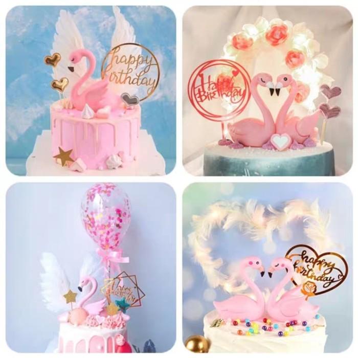 Jual Topper Kue Cake Topper Tusukan Hiasan Kue Tart Flamingo Flaminggo | Shopee Indonesia