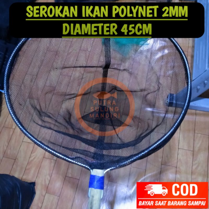 Jual Serokan seser ikan bahan polynet 2mm ukuran D40 kedalaman 40cm ...
