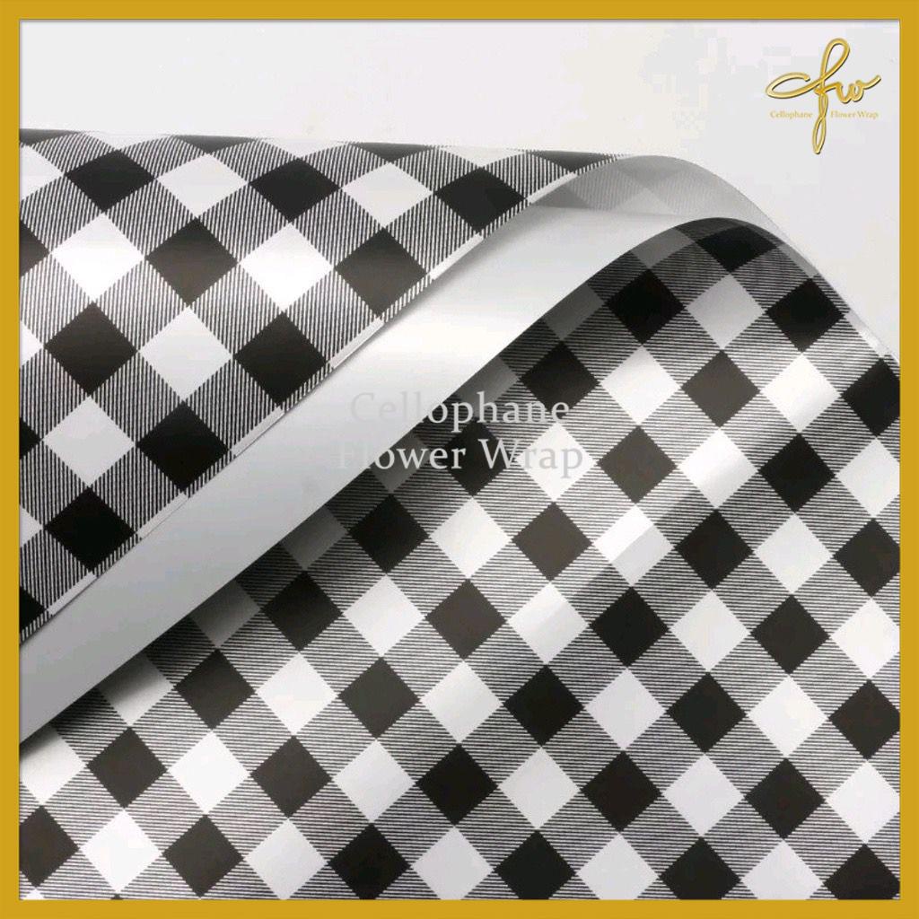 Jual Kertas Buket BiColor Square Pattern Catur Cellophane Flower ...