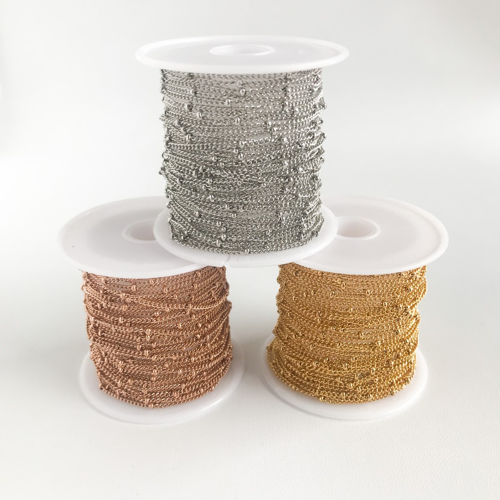 Jual (METERAN) BEAD rantai merica kalung gelang chain stainless steel ...