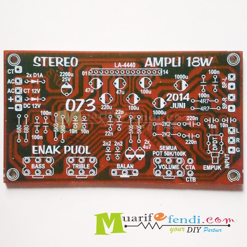 Jual PCB Power Amplifier Stereo 18Watt IC LA4440 4440 Power Mobil ENAK ...
