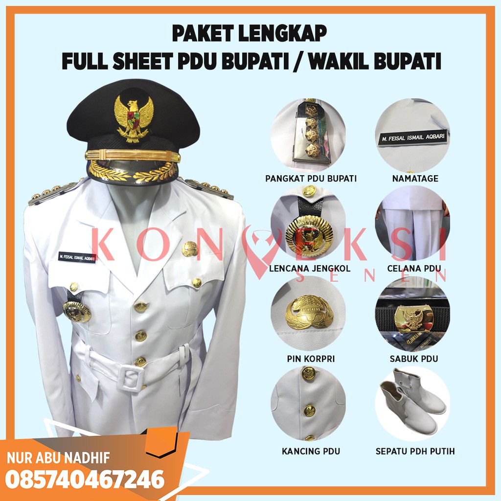 Jual SERAGAM PDU BUPATI | WAKIL BUPATI FULL SHEET EXLUSIVE PREMIUM ...