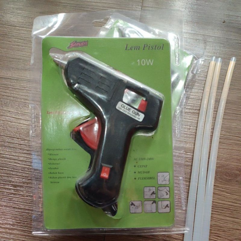Jual Alat Lem Tembak Kecil + isi 3pcs Lem bakar Murah Alat lem bakar ...