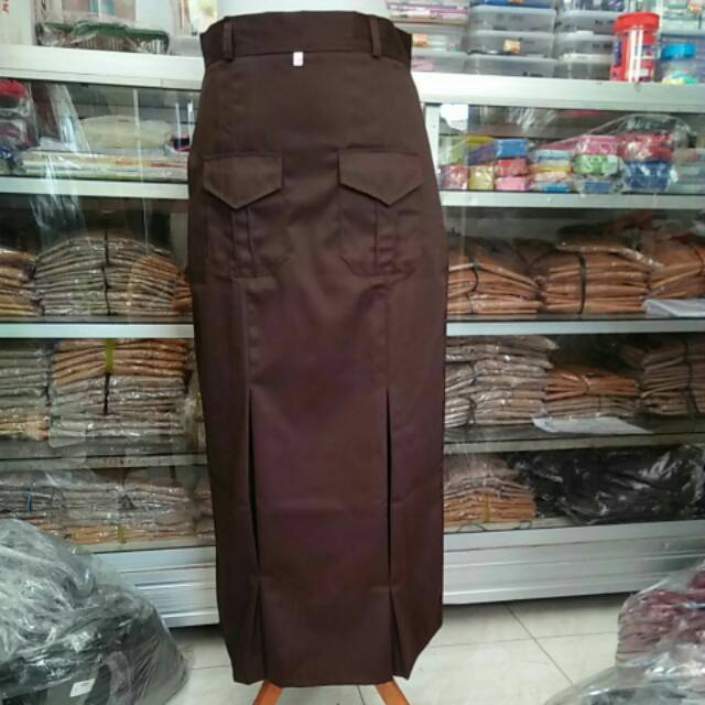 Jual ROK PRAMUKA PANUANG SMP PUTRI _ BAHAN NAGATA DRILl SAKU DEPAN ...