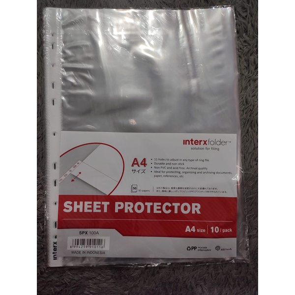 Jual PP Pocket A4 INTERXFOLDER / Sheet Protector A4 Isi 10 Lembar | Shopee Indonesia