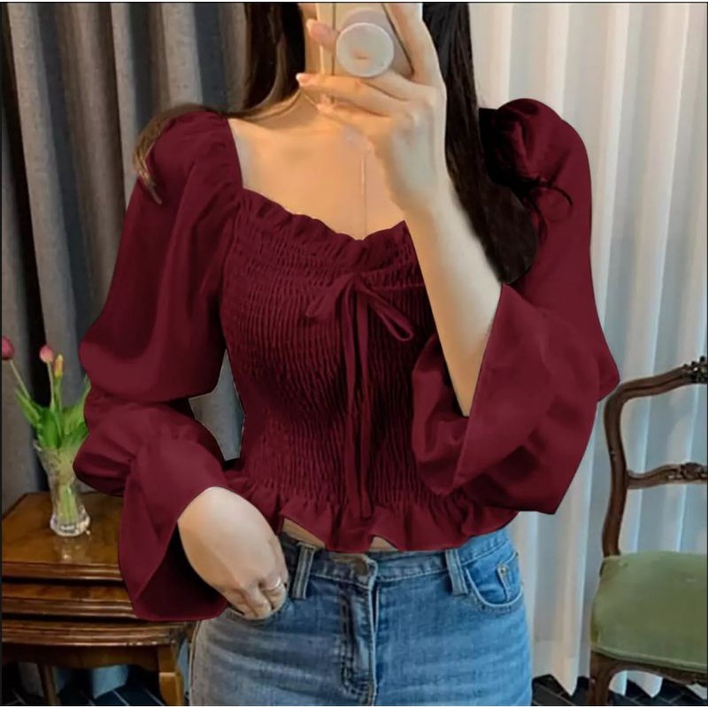 Jual BEVERLI TOP BAJU SABRINA WANITA KOREAN STYLE BIG SIZE BAJU ATASAN ...