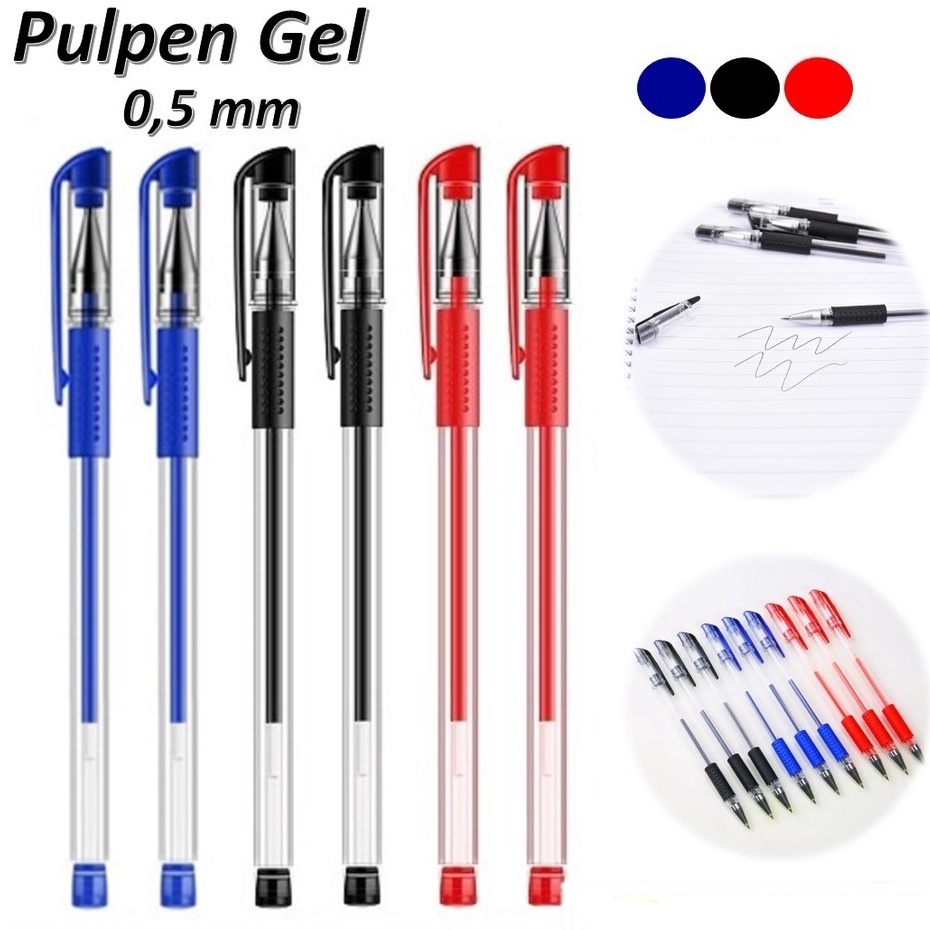 Jual Harga satuan Pulpen gel 0.5mm standard Dengan Tinta Cair Pena ...