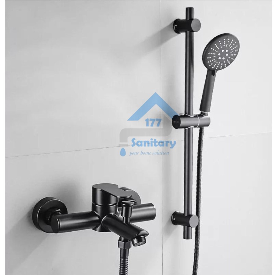 Jual Paket Set Kran Shower Mixer Stainless 304 Hitam-Set Kran Shower ...