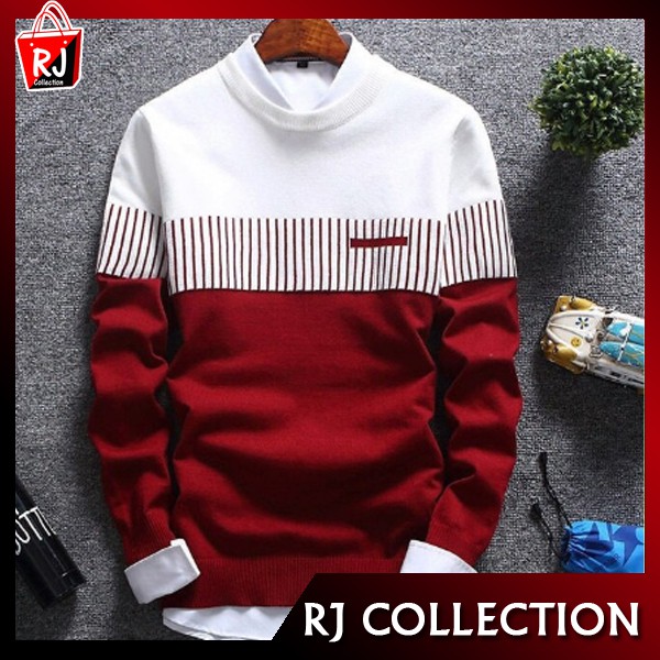 Jual RJ SWEATER RAJUT PRIA MARCELLO WHITE TRIBAL | Shopee Indonesia
