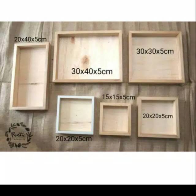 Jual Frame kotak kayu 25 x 25 cm | Shopee Indonesia