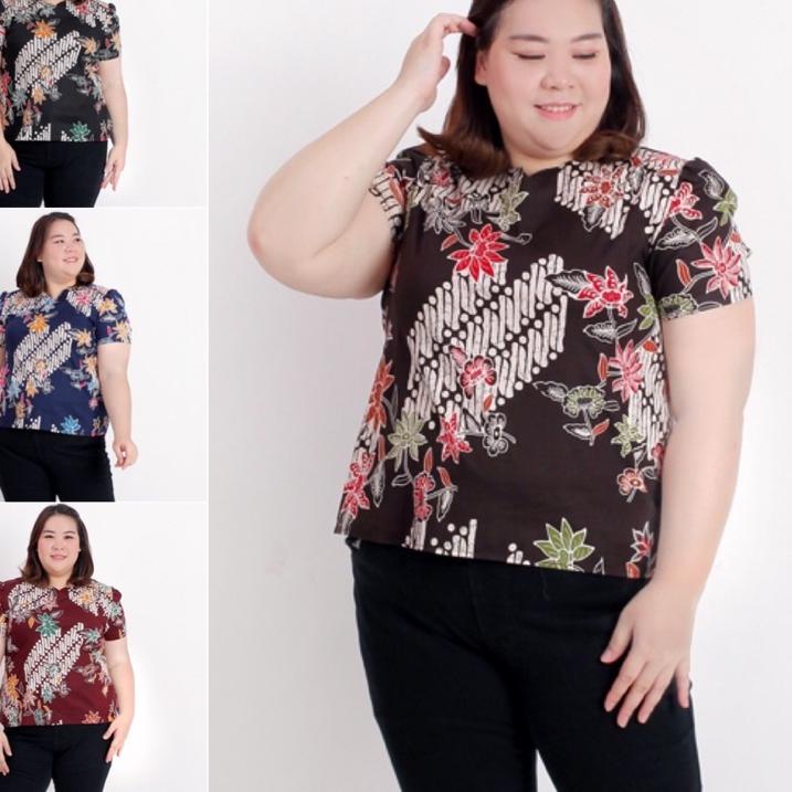 Jual Koleksi Terbaru.. BAJU BATIK ATASAN blouse BIG SIZE WANITA LD ...