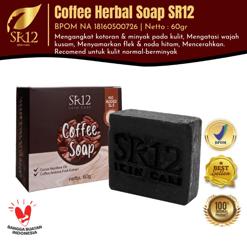 Jual Coffee Herbal Soap 60gr SR12 Herbalcare Sabun Kopi Batang ...