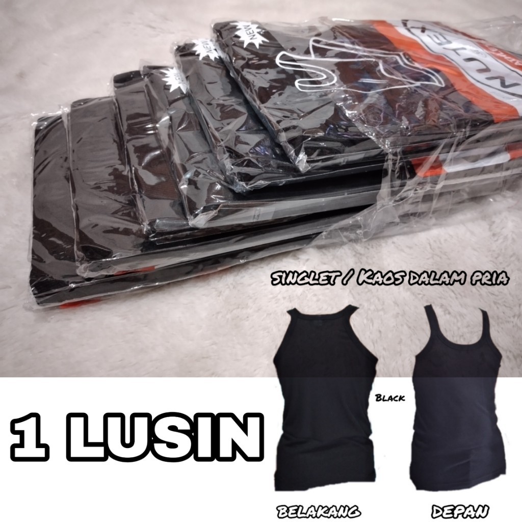 Jual SINGLET PRIA HITAM LUSINAN | Shopee Indonesia