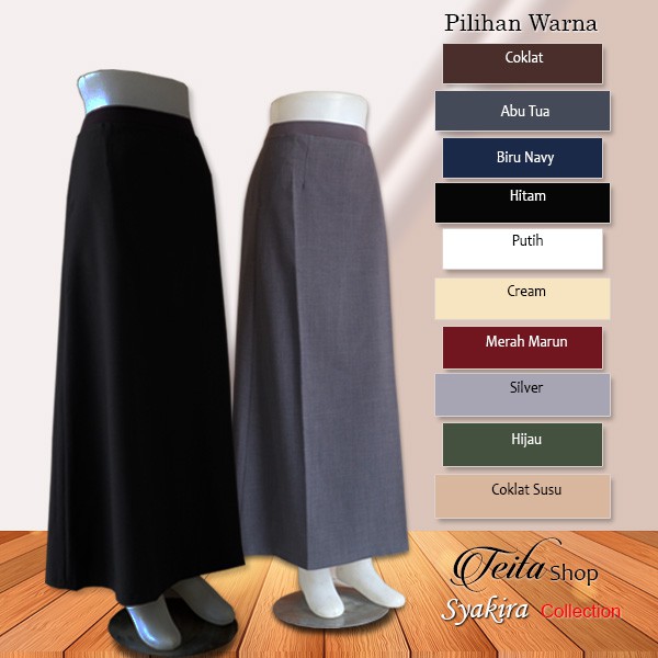 Jual Rok Kerja Panjang, Rok Kerja Wanita Pinggang Karet Model A-line ...